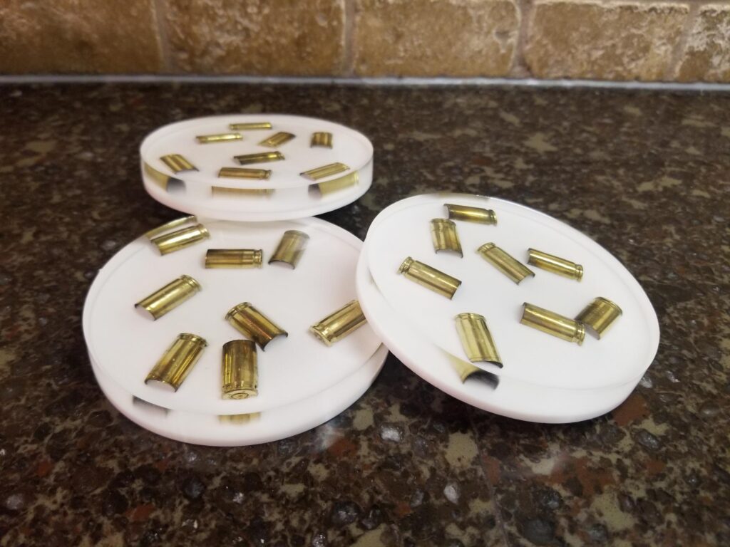 Bullet Casing Coasters - Epoxy Concepts | Custom Epoxy & Wood Projects ...