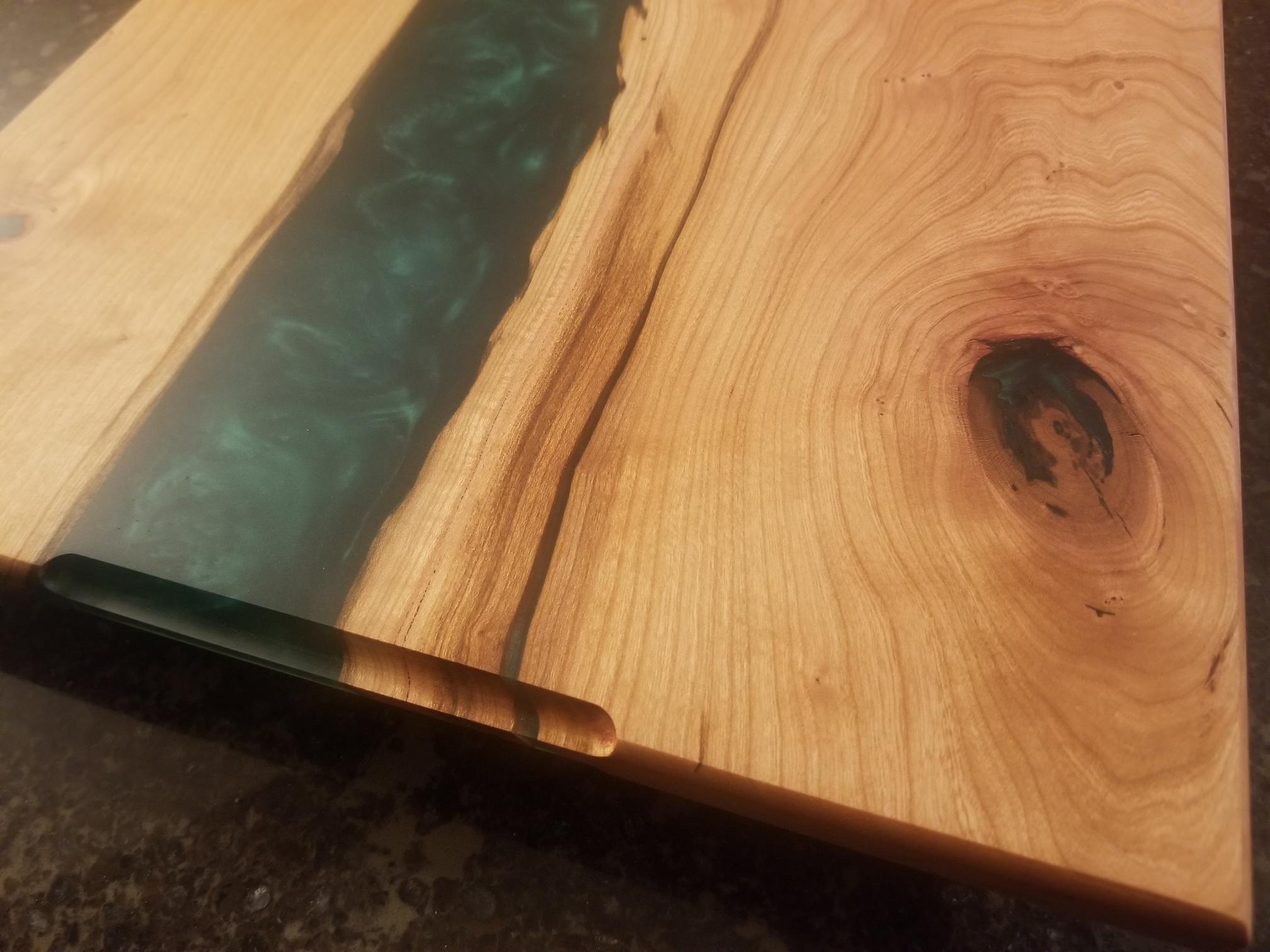 Jungle green epoxy between Walnut - Epoxy Concepts | Custom Epoxy ...