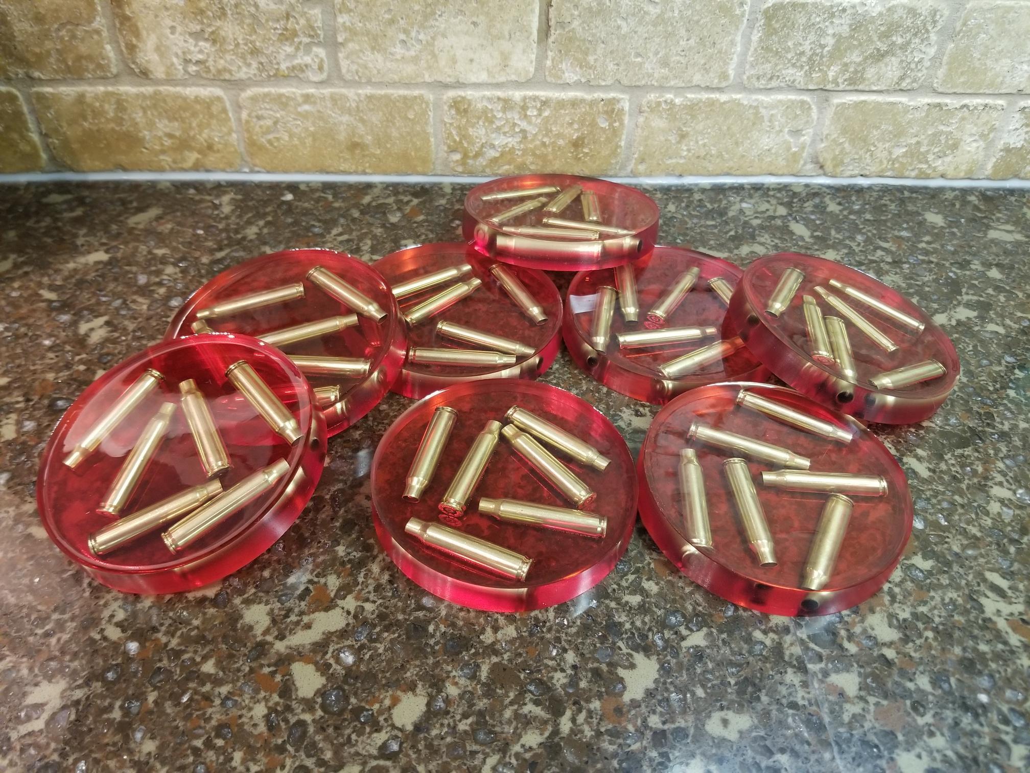 Bullet Casing Coasters - Epoxy Concepts | Custom Epoxy & Wood Projects ...