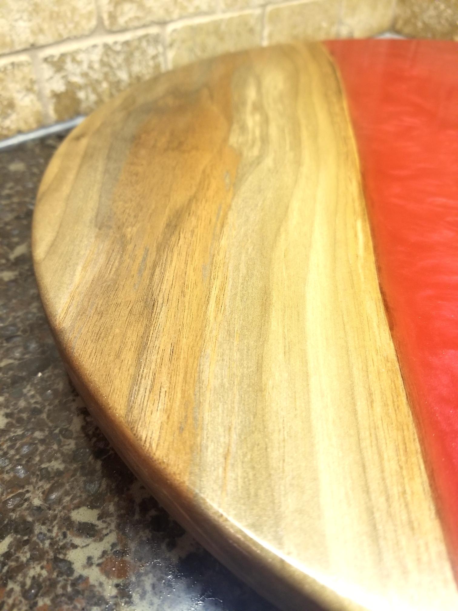 Red Lazy Susan - Epoxy Concepts | Custom Epoxy & Wood Projects in Calgary